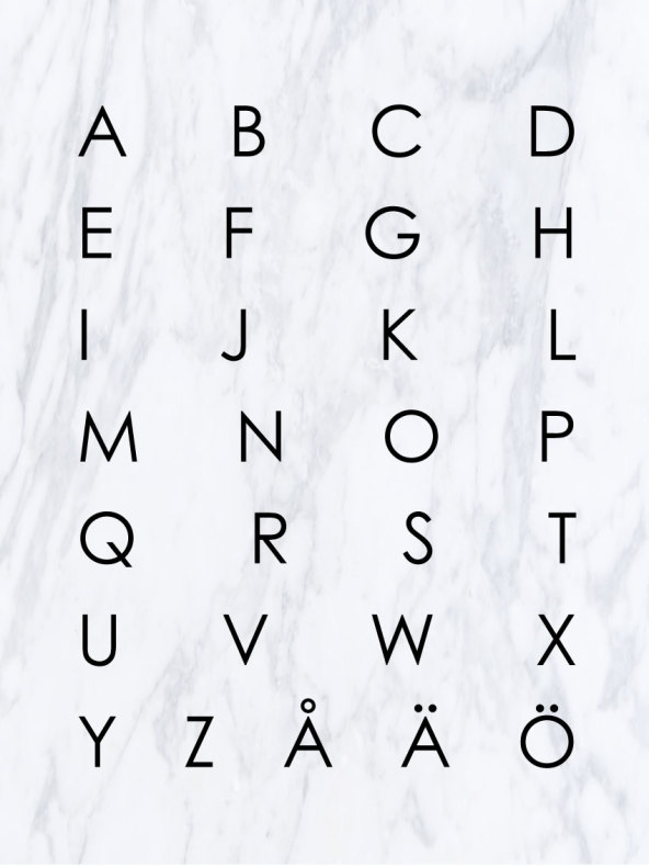 ALFABET MARMOR VERSALER