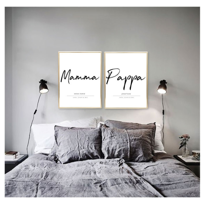 MAMMA OCH PAPPA 2 POSTERS tavla/poster till mamma & pappa