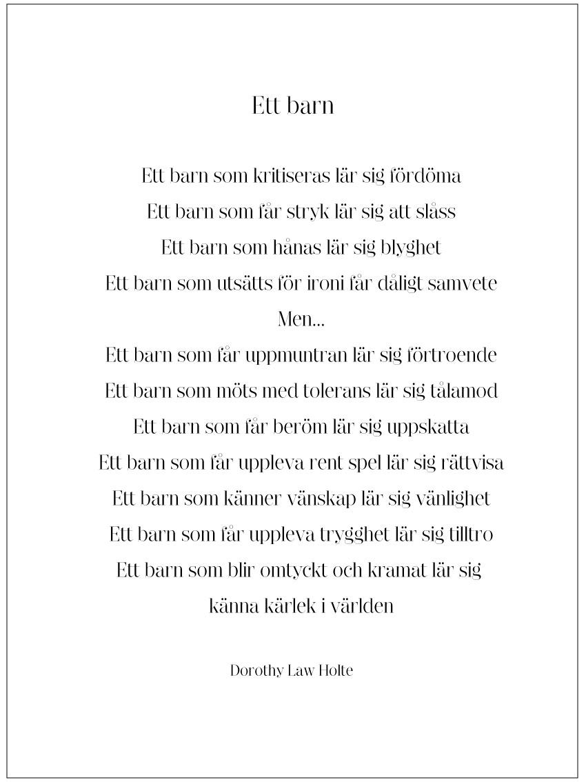 DIKTEN OM ETT BARN
